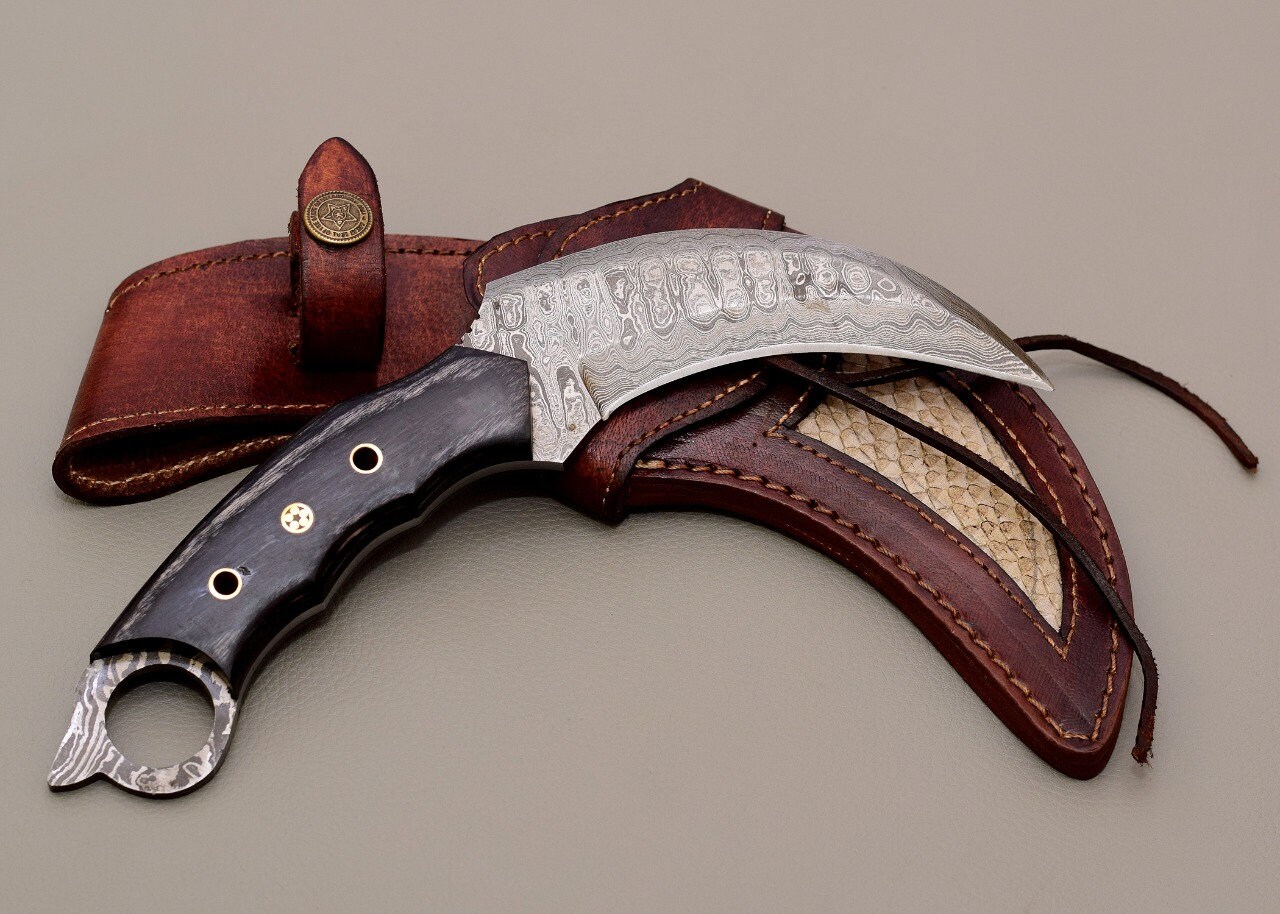 Custom Handmade Damascus Steel KARAMBIT Knife | Etsy