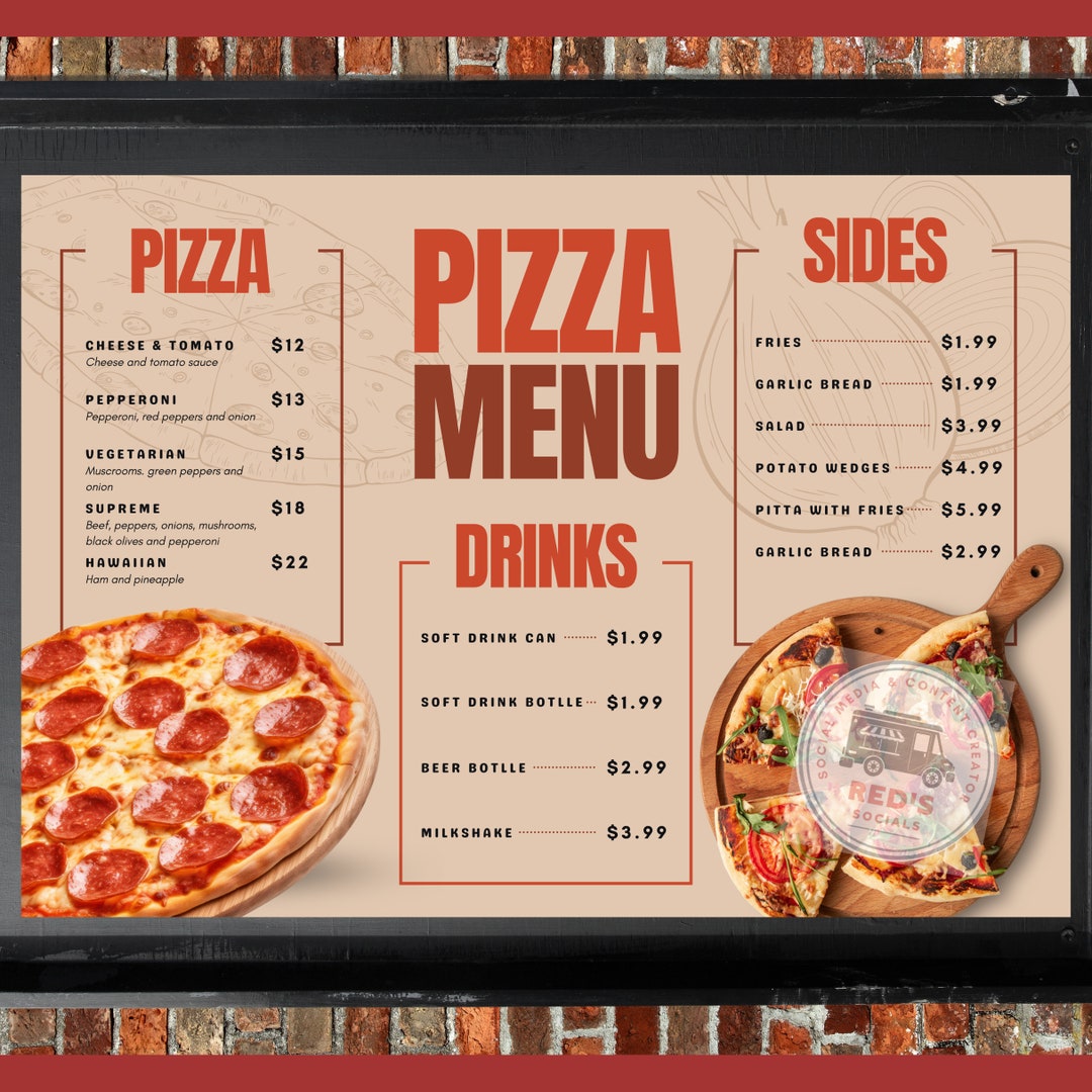 Digital Menu for Printing or Display - Etsy