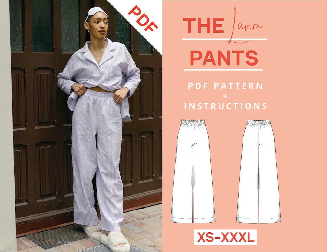 Pyjama Pants Sewing Pattern PDF | Xs-xxxl | Instant Download | Pajama ...