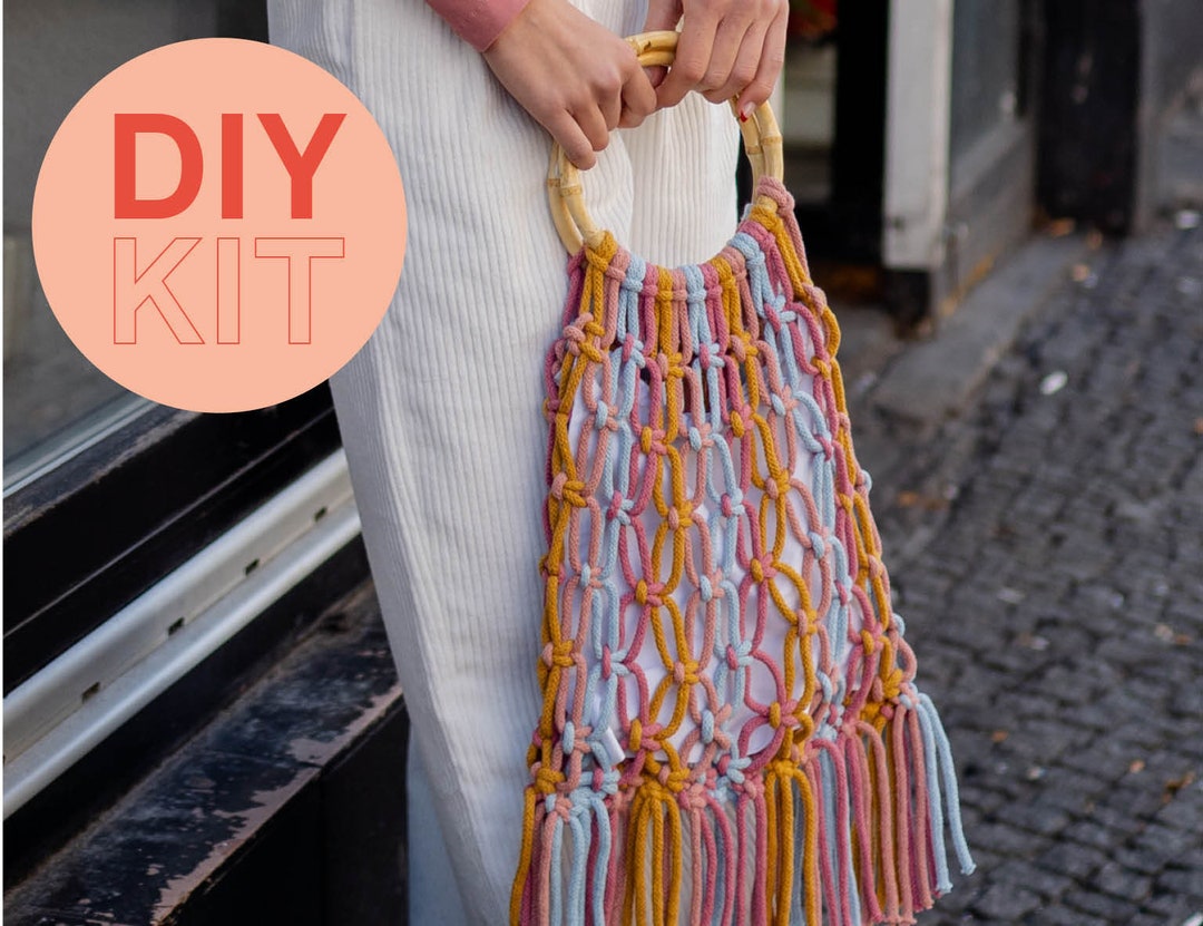 Macramé DIY Kit to Make Your Own Bag, Market Bag, Net Bag | Macramé Box ...