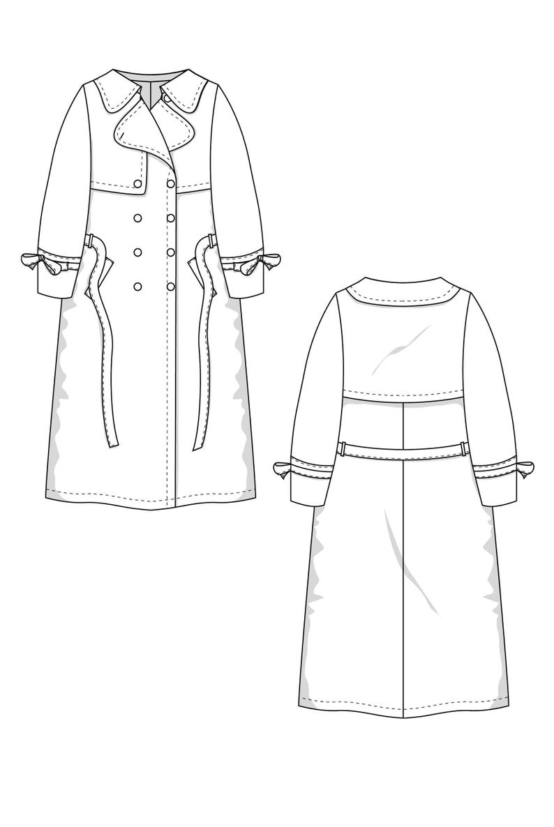 Trench Coat Sewing Pattern PDF | Xs-xxxl| Instant Download | Coat ...