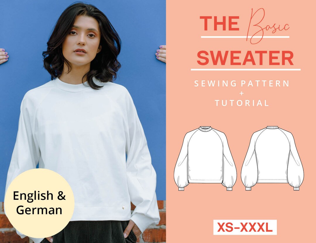 Sweater Sewing Pattern PDF | XS-XXXL | Instant Download | Beginner ...