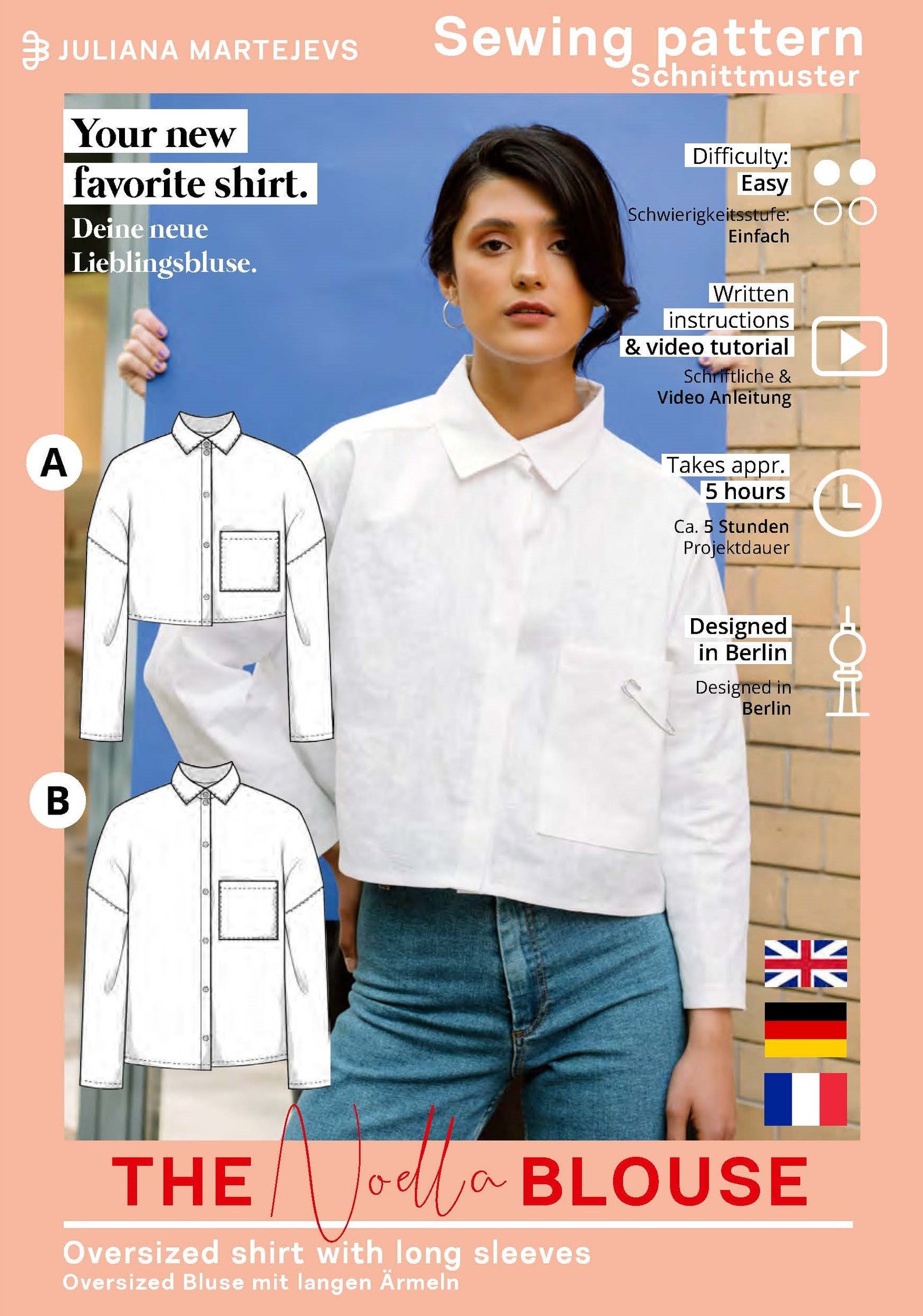 Linen Sewing Patterns Blouse Shirt and Shorts Pattern PDF | Co-ord XS ...