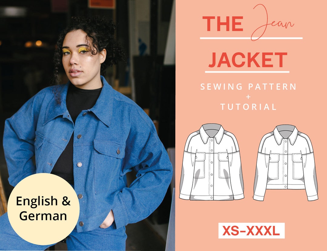 Denim Jacket Sewing Pattern PDF Jeans Vest Gilet | XS-XXXL | Instant ...