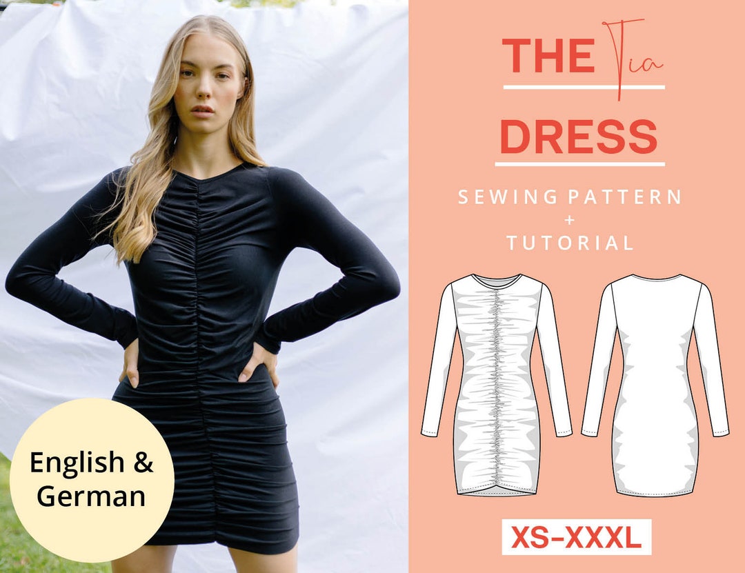 Mini Dress Sewing Pattern PDF Jersey Dress | XS-XXXL | Instant Download ...