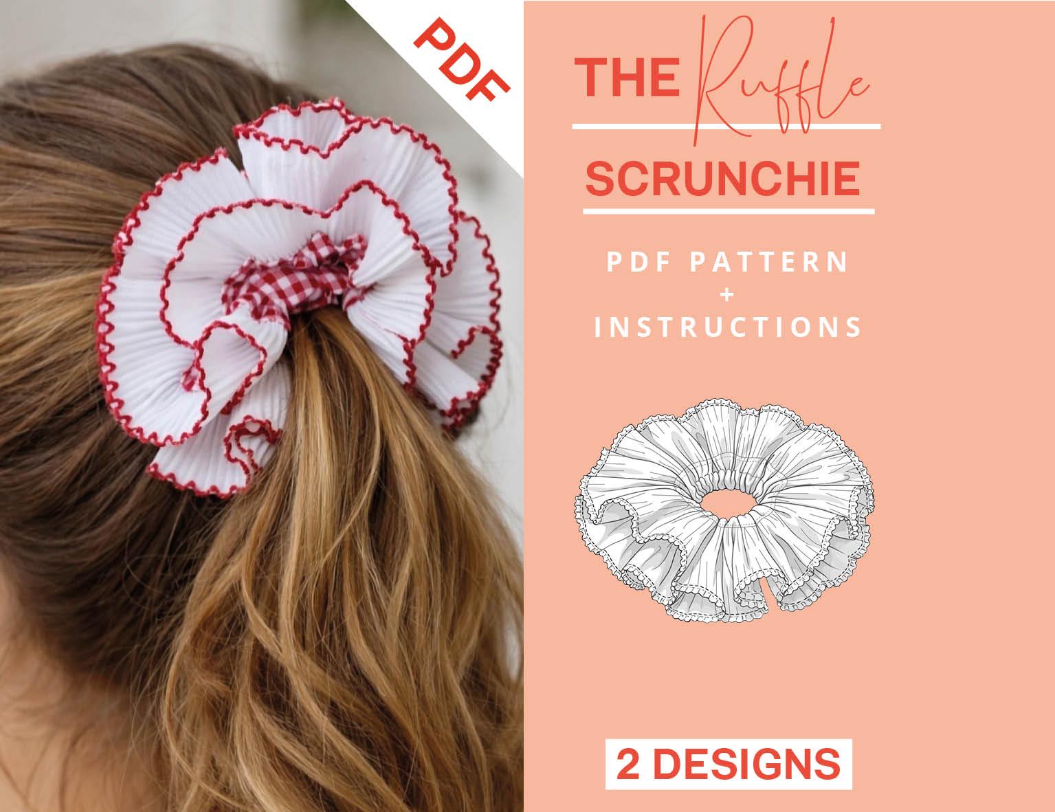 Ruffle Scrunchie PDF Sewing Pattern for Sewing Beginners | Easy Sewing ...
