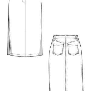Denim Skirt Sewing Pattern Digital Pdf Ladies Skirt Midiskirt | XS-XXXL ...