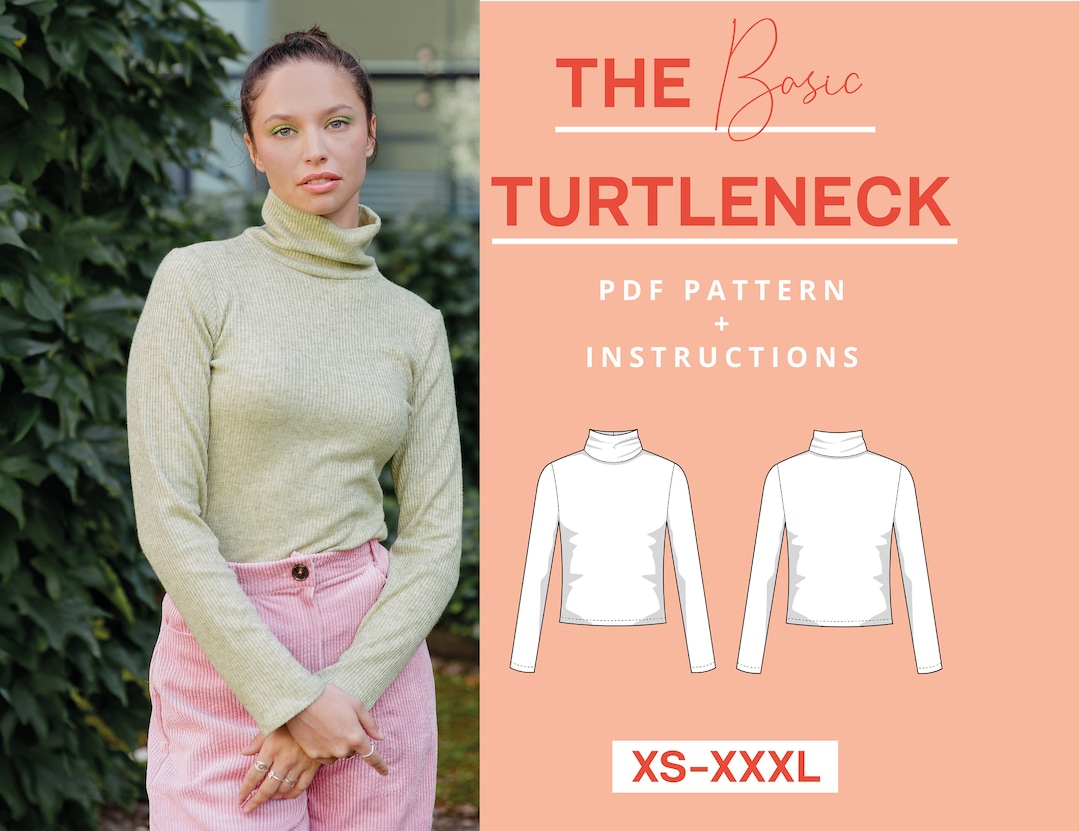 Turtleneck Sewing Pattern Pdf | XS-XXXL | Instant Download | Beginner ...