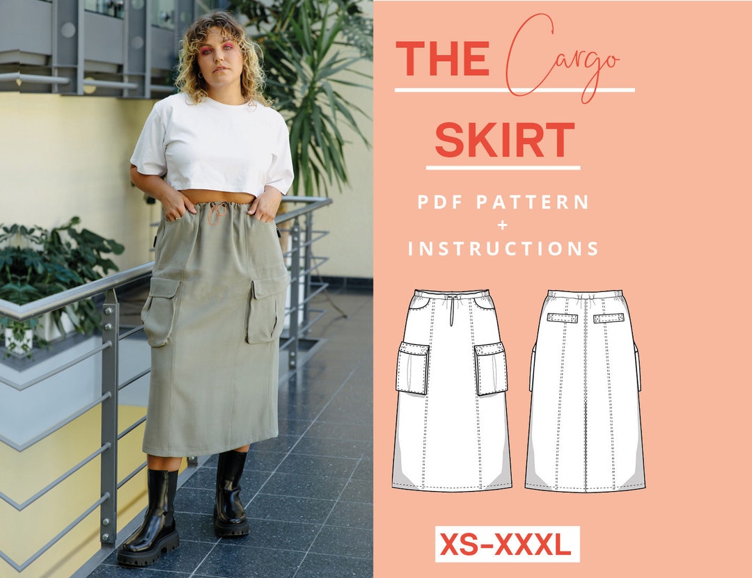 Cargo Skirt Sewing Pattern Pdf | XS-XXXL | Instant Download | Beginner ...