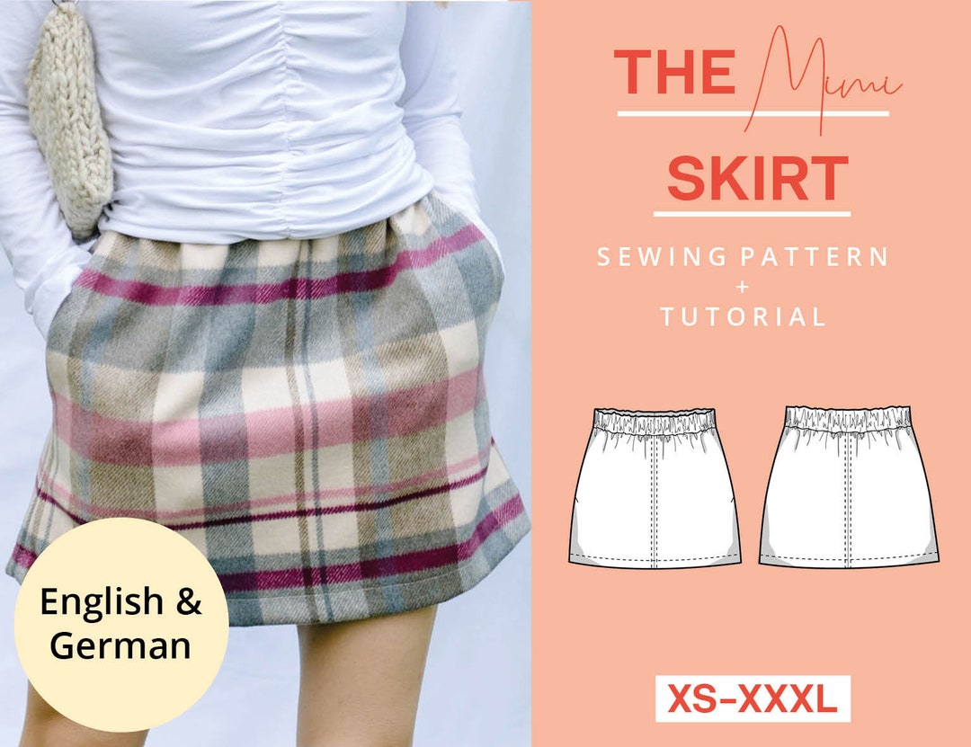 Mini Skirt Sewing Pattern Pdf Skirt With Pockets | XS-XXXL | Instant ...