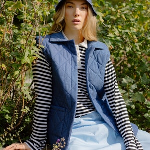 Quilted Gilet Sewing Pattern Denim Vest Pattern | XS-XXXL | Instant ...