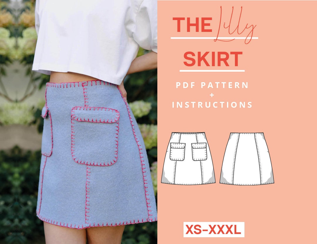 Mini Skirt Sewing Pattern WITHOUT SEWING MACHINE Pdf | Xs-xxxl | A4 Us ...