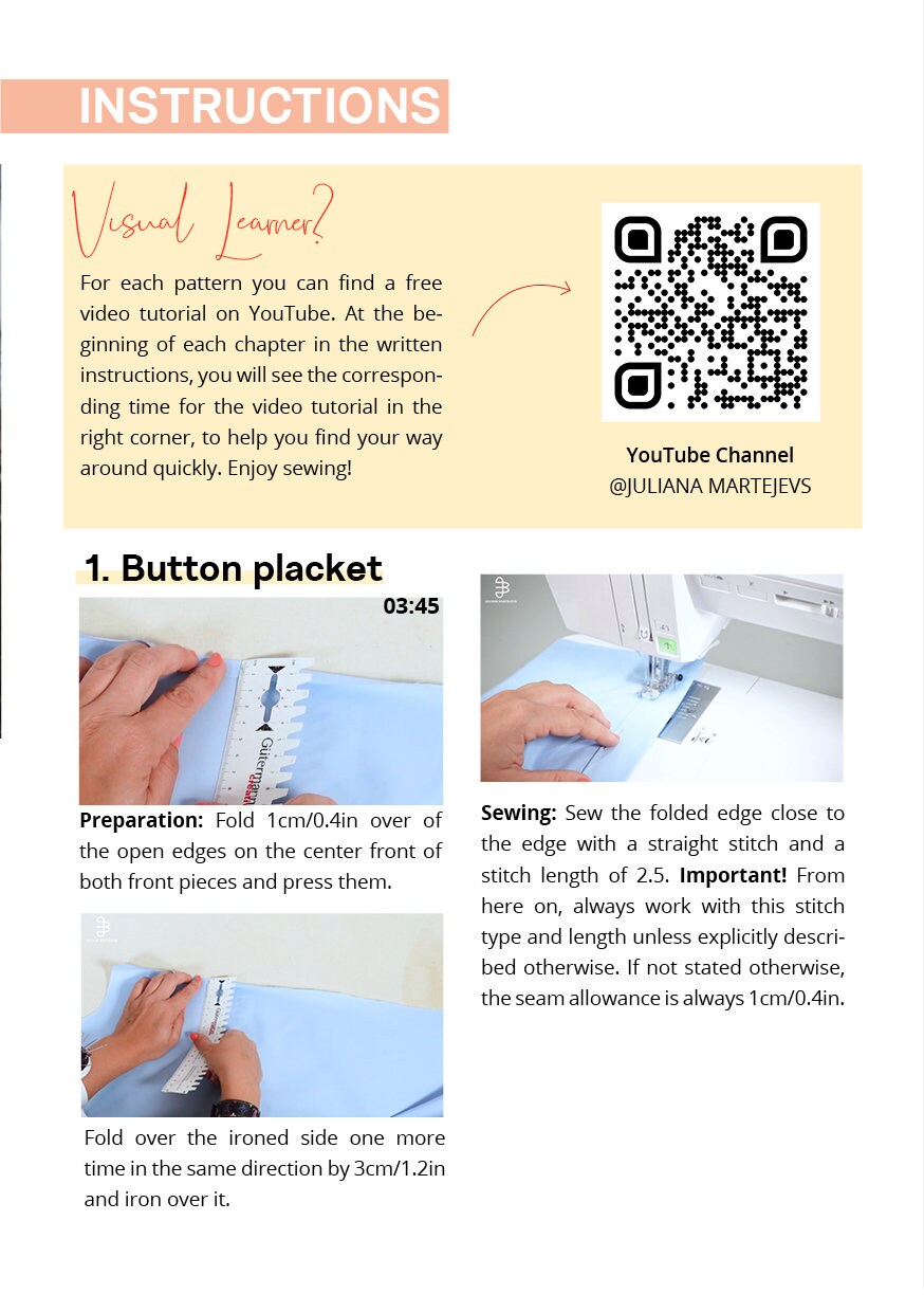 Blouse Dress Sewing Pattern PDF Midi Blouse Shirt Women, XS-XXXL, Easy ...