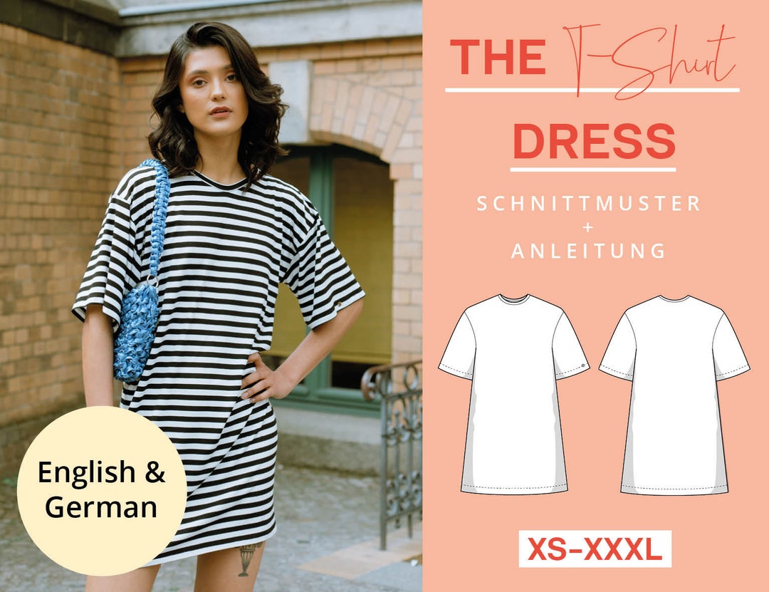 T-shirt Dress Sewing Pattern Pdf Jersey Dress | XS-XXXL | Instant ...