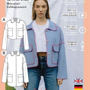 Coat Sewing Pattern Digital PDF | XS-XXXL | Instant Download | Beginner ...