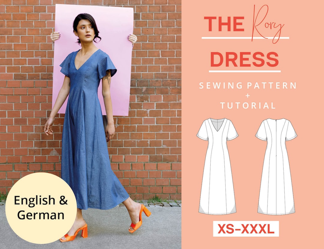 Midi Dress Sewing Pattern A Line Dress XS-XXXL Instant Download ...