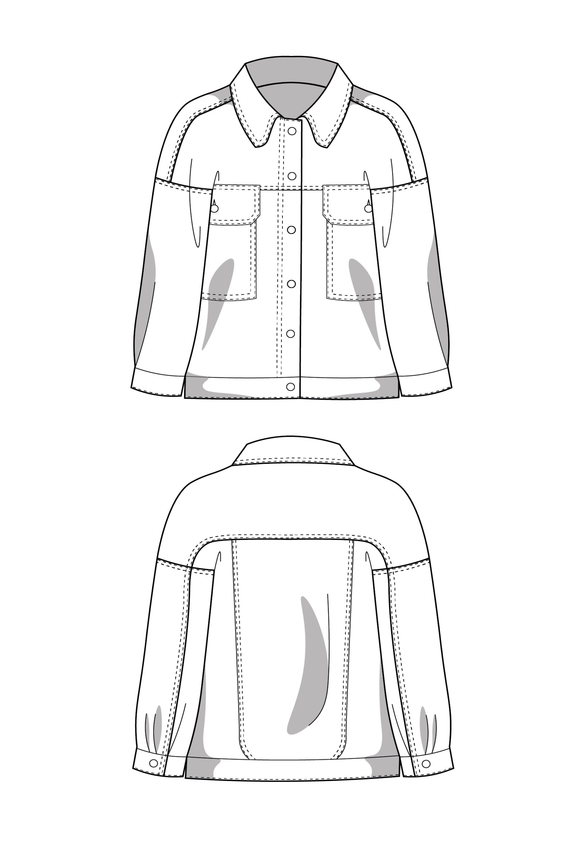 Denim Jacket Sewing Pattern PDF Jeans Vest Gilet | XS-XXXL | Instant ...