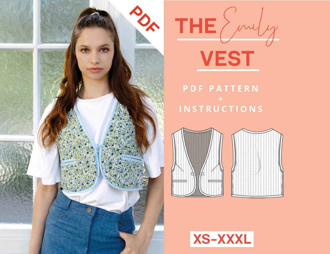 Quilted Vest Sewing Pattern PDF Reversible Vest Pattern Xs-xxxl With ...