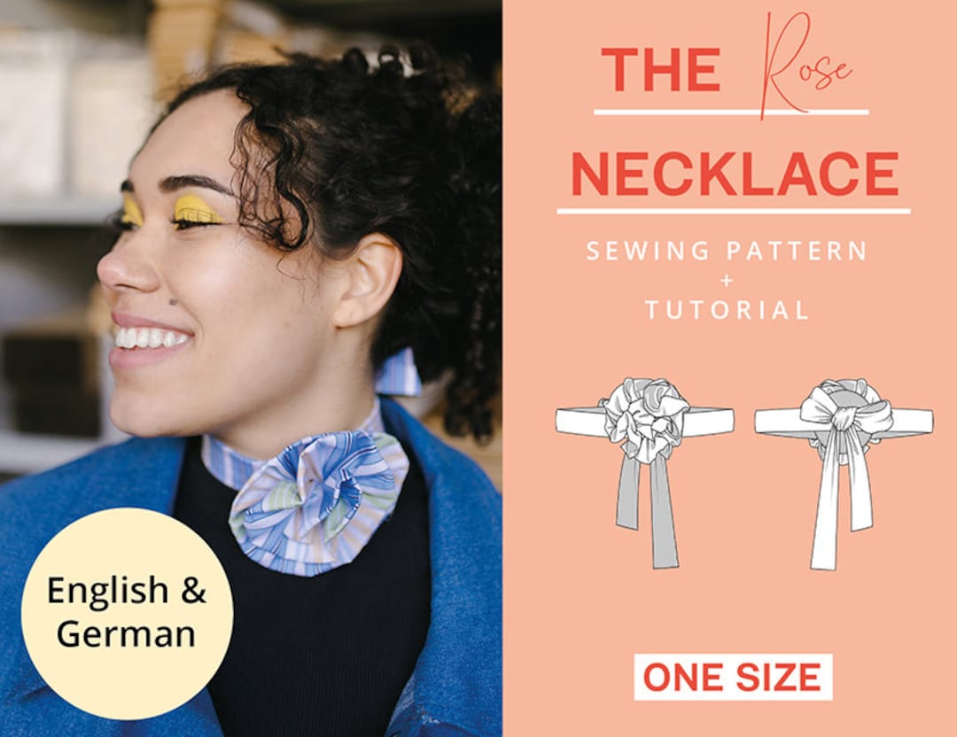Rose Choker Necklace Sewing Pattern PDF Flower Neckband | Pattern ...