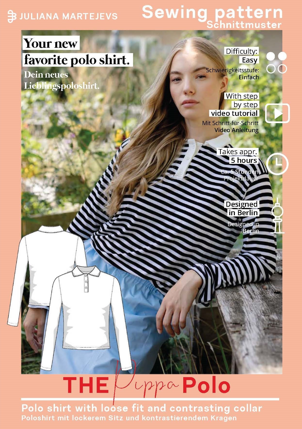 Women's Polo Shirt Sewing Pattern PDF, XS-XXXL, Easy With Video ...