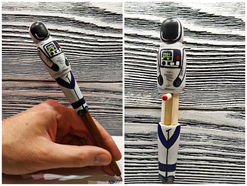 Funny wood penHandmade penFunny Astronaut Pen Gift | Etsy