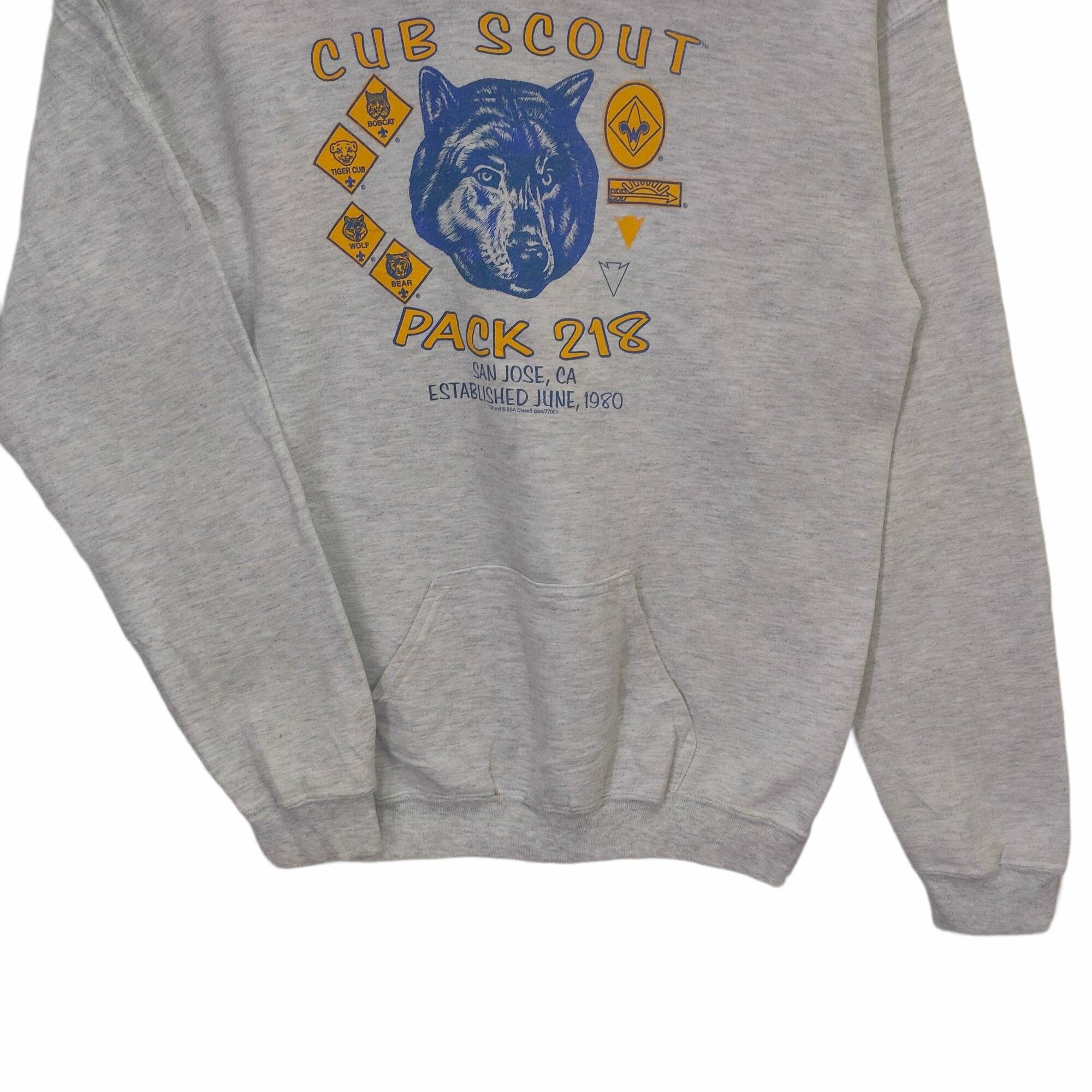 Cub Scout Hoodie Sweater Vintage San Jose Bobcat Tiger Cub Wolf Bear ...