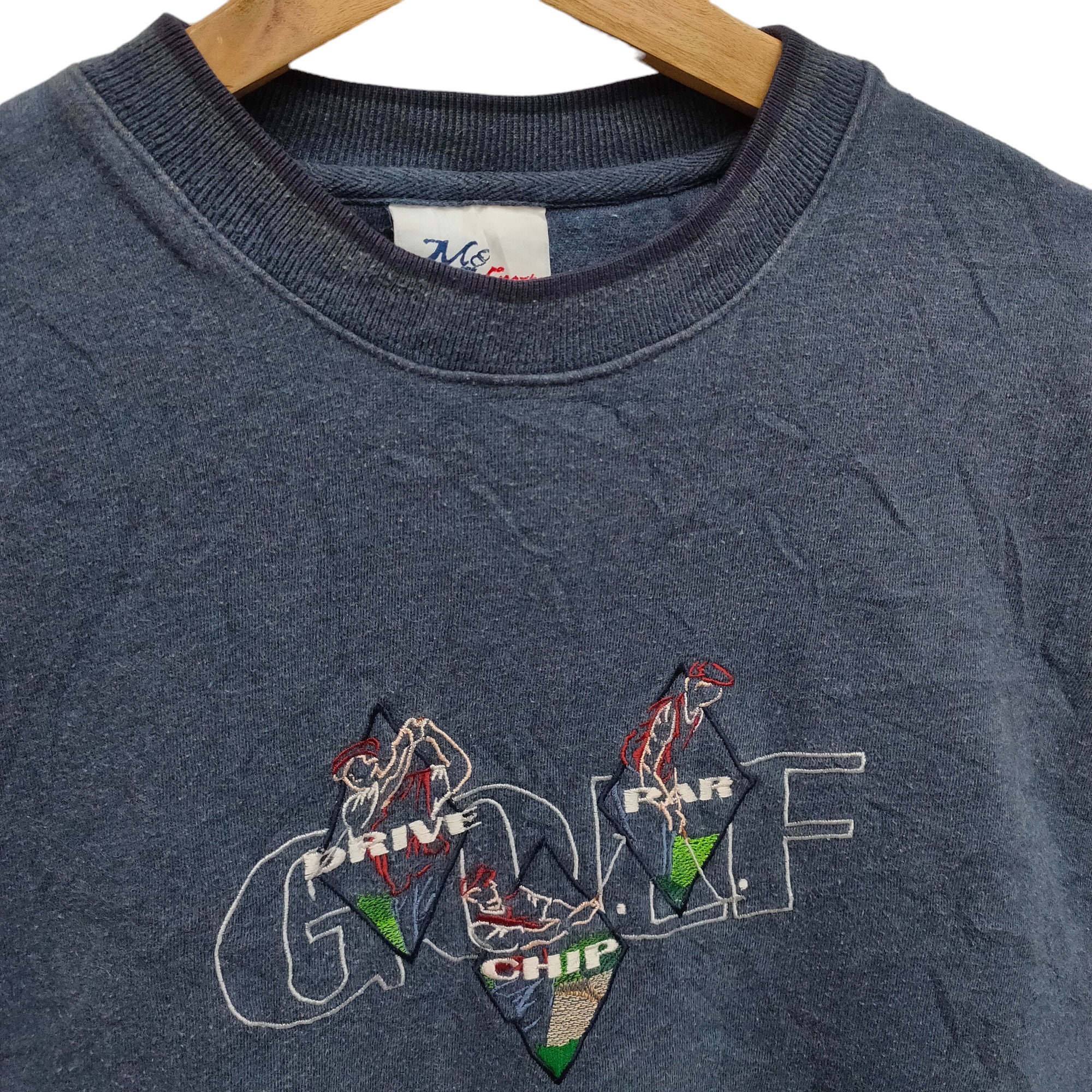90s Golf Sweatshirt Large Vintage Mccc Sport Golf Embroidery Sweater ...