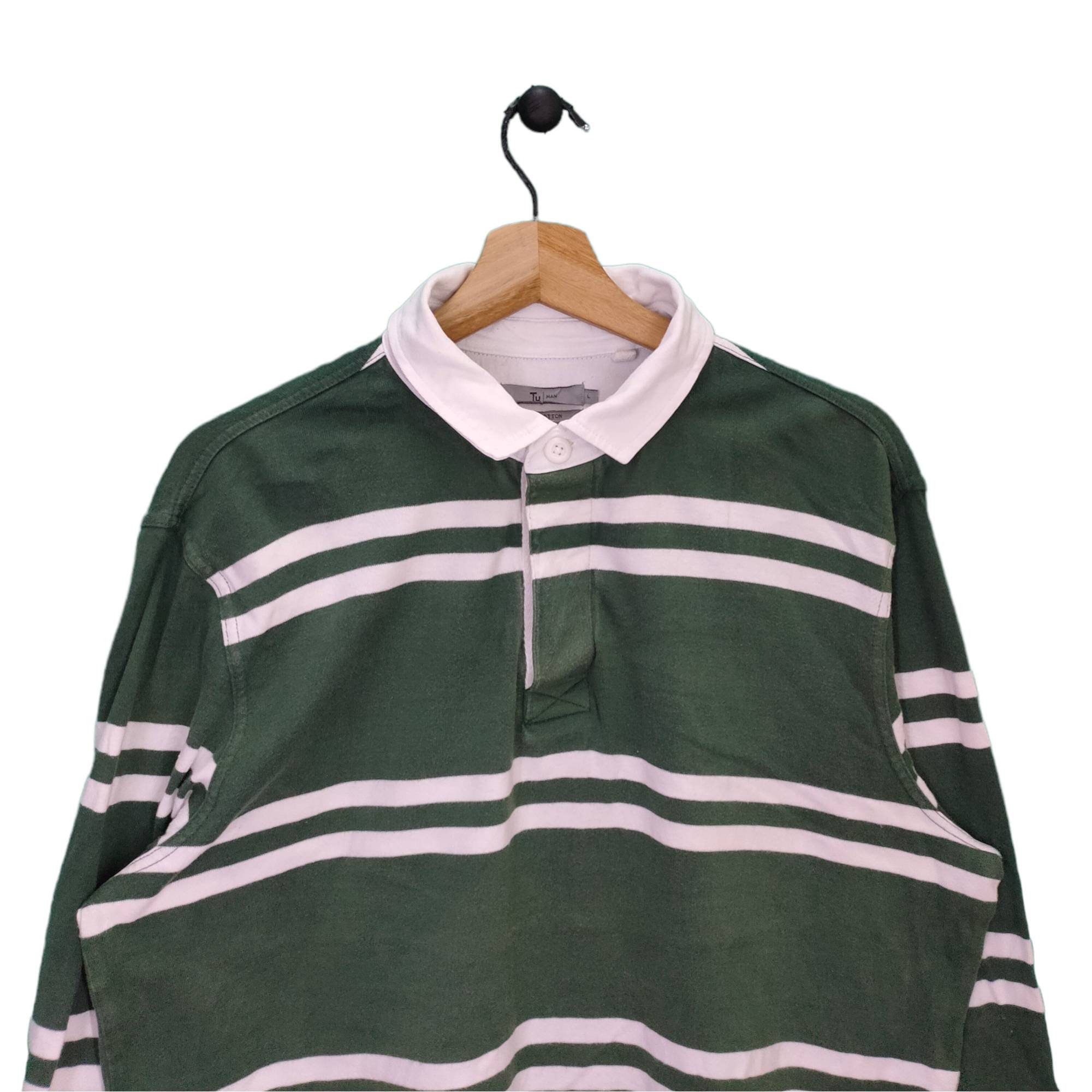 Vtg Tu Man, Vintage Rugby Polo Shirt, Stripes Shirt, Green White, Vtg ...