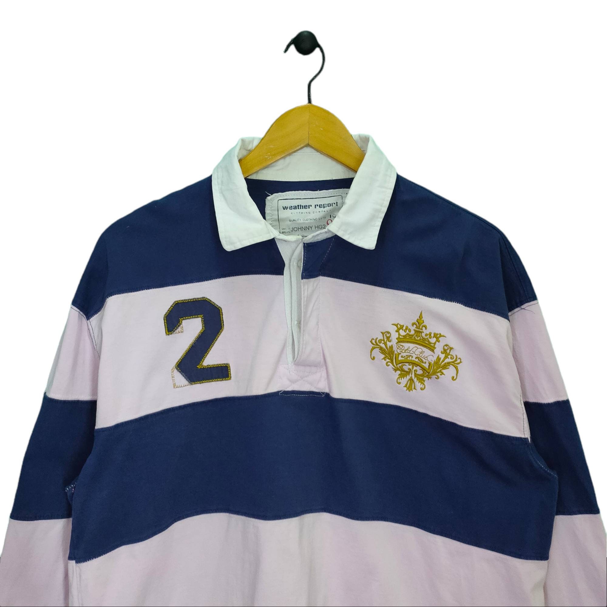 90s Weather Report Polo Shirt, Vintage Rugby, Classic Striped Shirt ...
