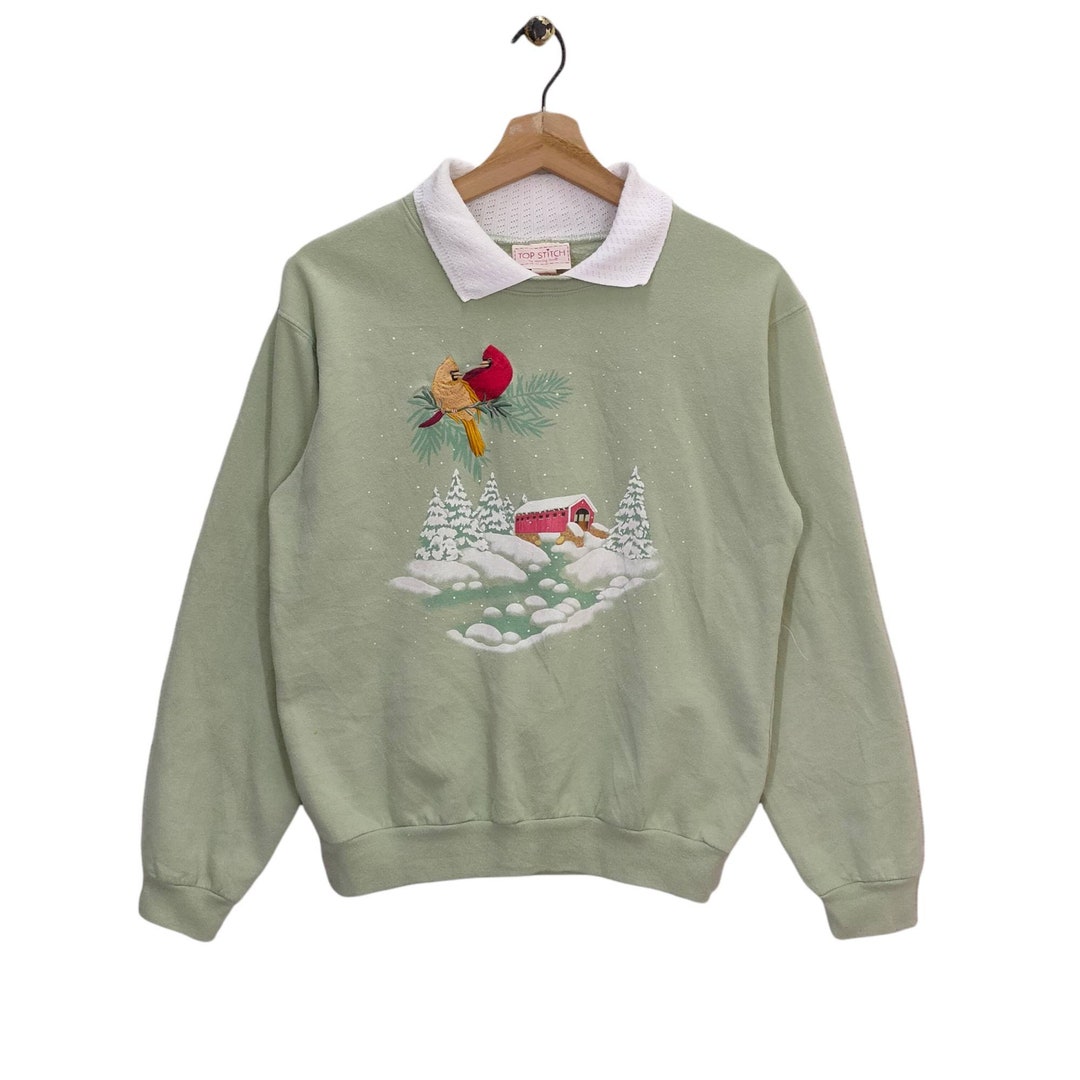 Y2K Top Stitch by Morning Sun Sweatshirt Vintage Winter Y2K Top Stitch by Morning Sun Sweatshirt Vintage Winter