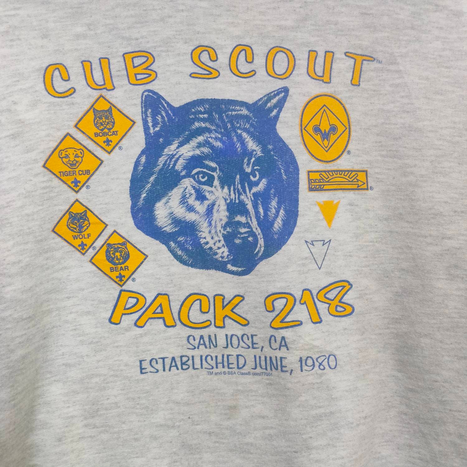 Cub Scout Hoodie Sweater Vintage San Jose Bobcat Tiger Cub Wolf Bear ...