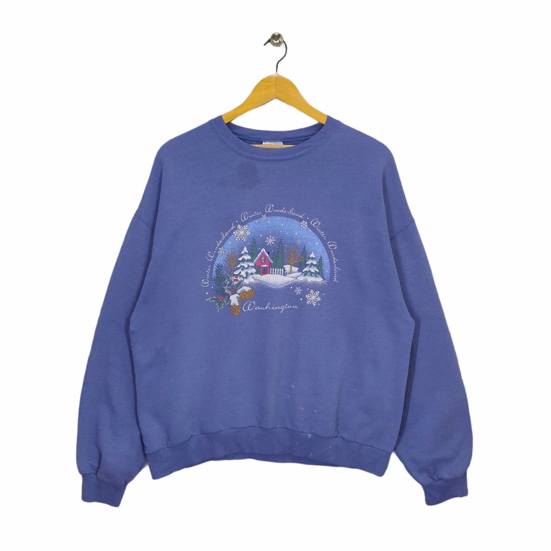 90s Washington Winter Wonderland Sweatshirt Large Vintage Jerzees ...
