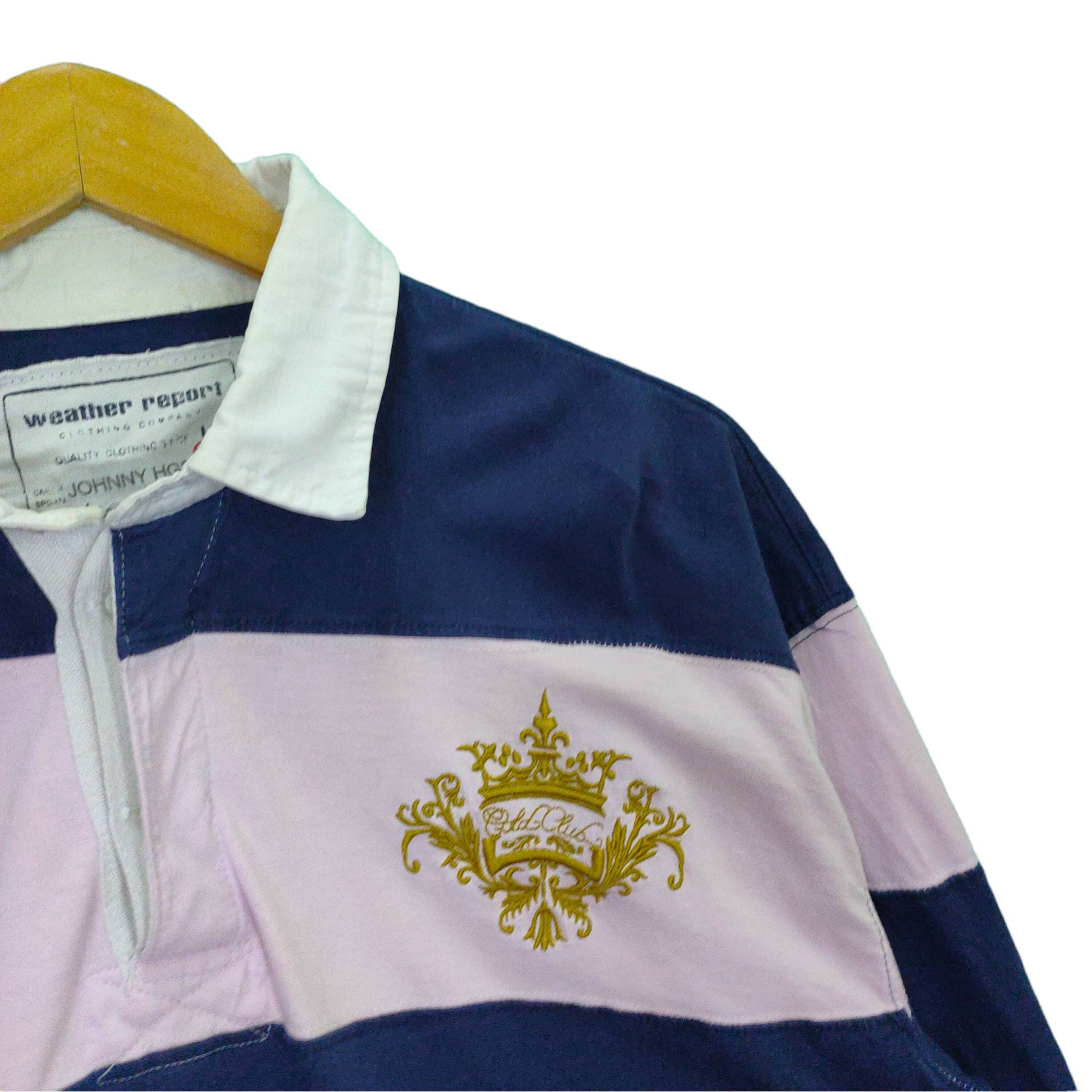 90s Weather Report Polo Shirt, Vintage Rugby, Classic Striped Shirt ...
