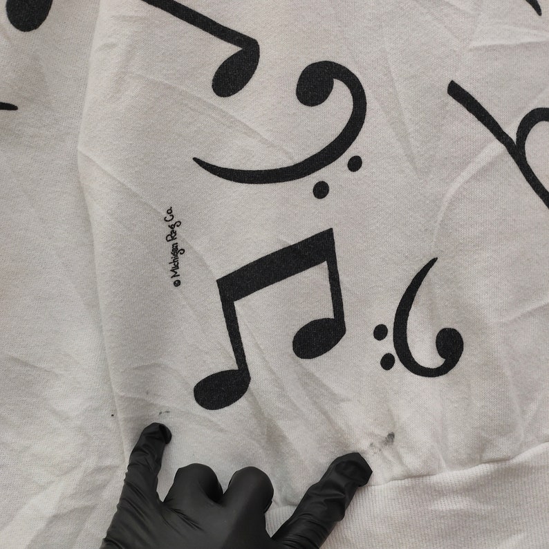 90s Music Note Symbol Crewneck Sweatshirt Large Vintage Jerzees Sweater ...