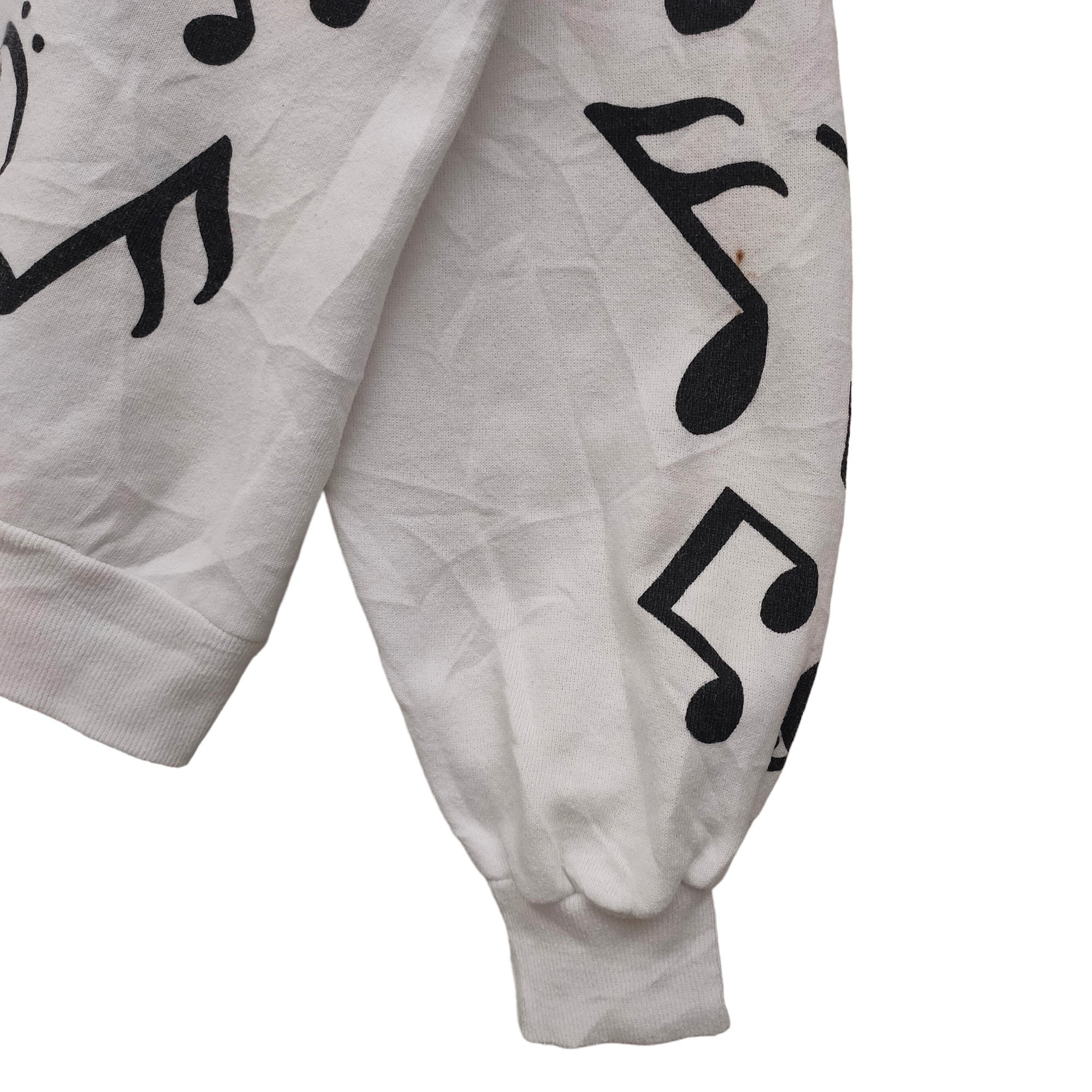 90s Music Note Symbol Crewneck Sweatshirt Large Vintage Jerzees Sweater ...