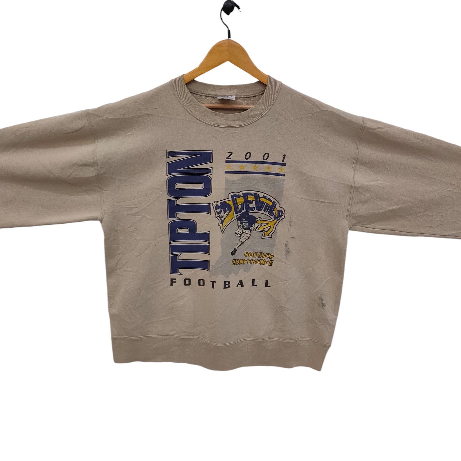 Y2K Tipton Blue Devils Football Sweatshirt Large Vintage High School ...