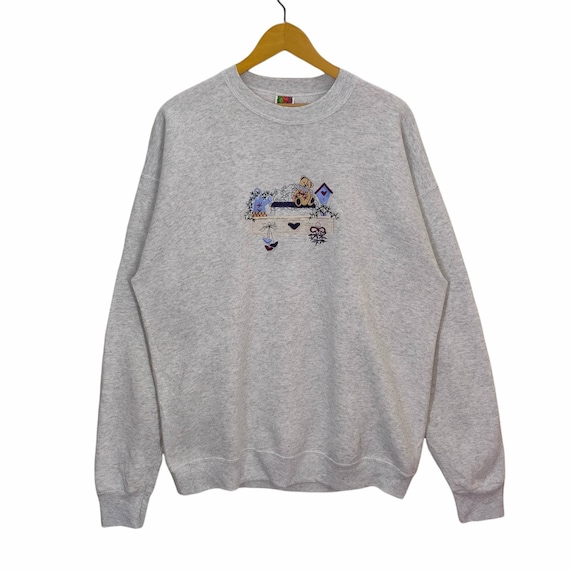 90s Embroidery Teddy Bear Sweatshirt Vintage Fruit of the 90s Embroidery Teddy Bear Sweatshirt Vintage Fruit of the