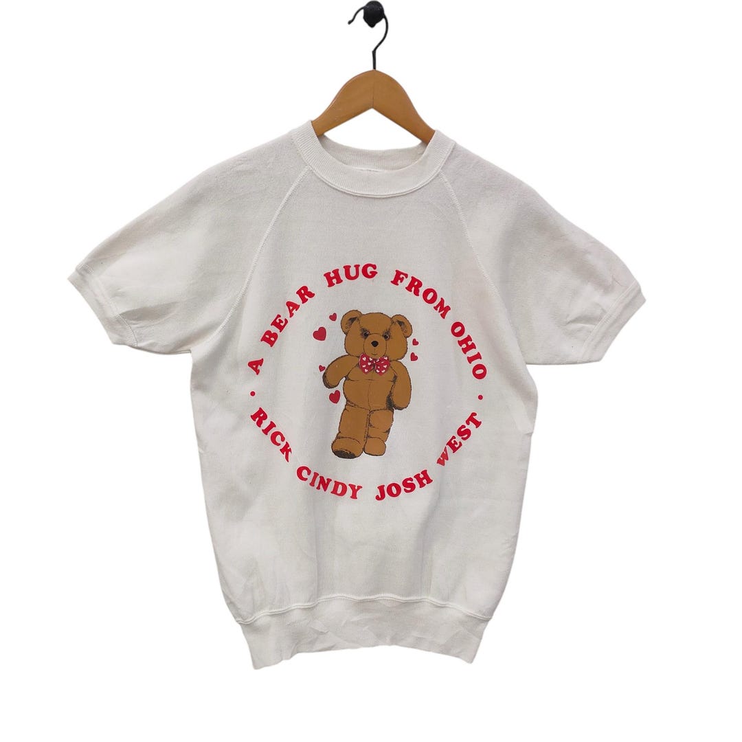 90s A Bear Hug From Ohio Short Sleeve Sweatshirt Medium Vintage Bassett ...
