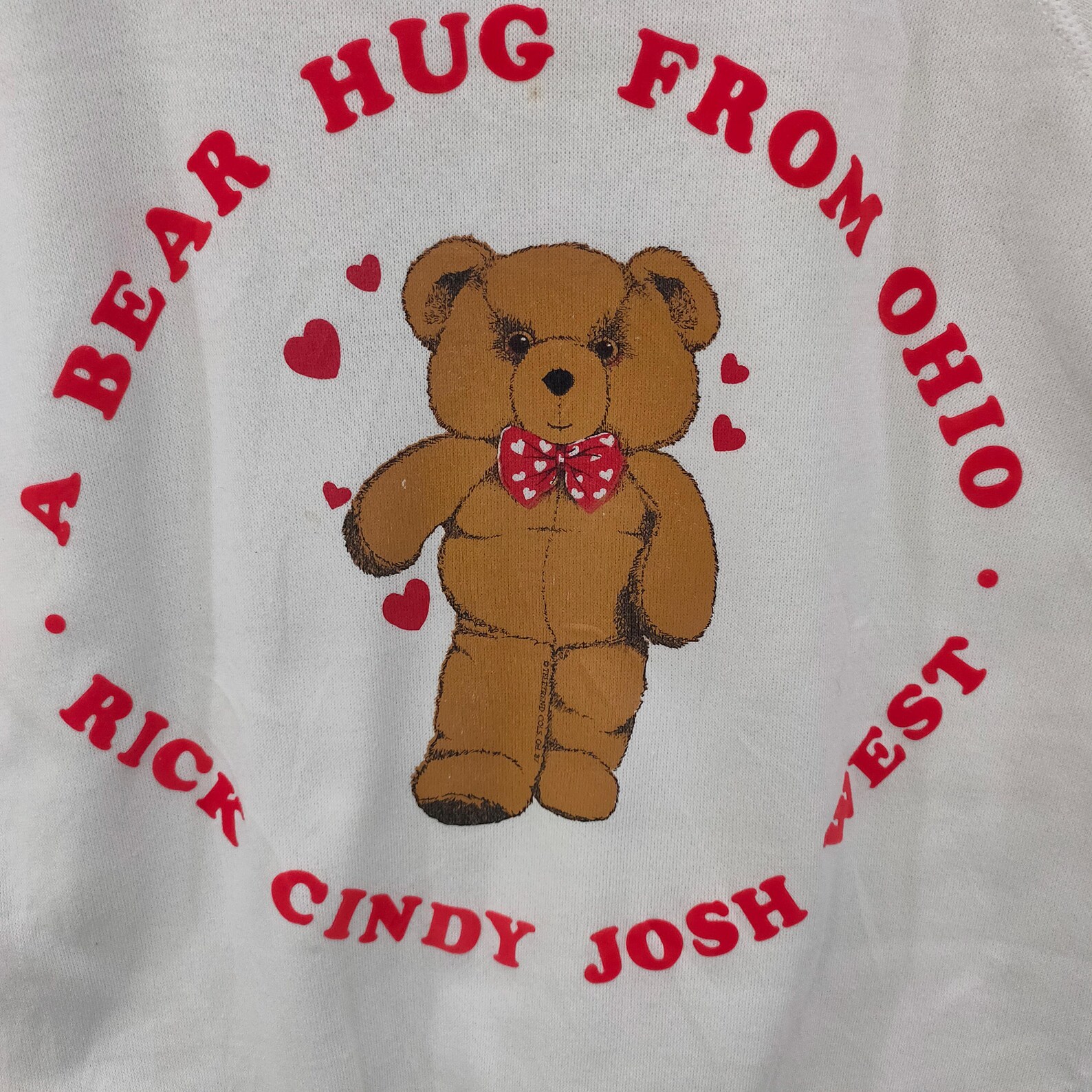 90s A Bear Hug From Ohio Short Sleeve Sweatshirt Medium Vintage Bassett ...