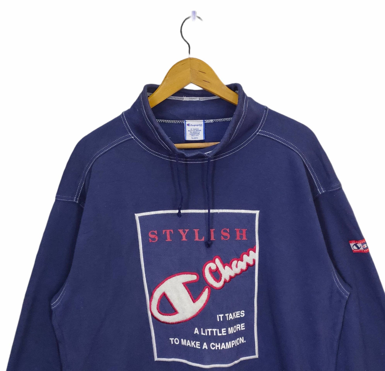 Champion Sweater Pullover Vintage Champion Embroidery Sweatshirt Jumper ...