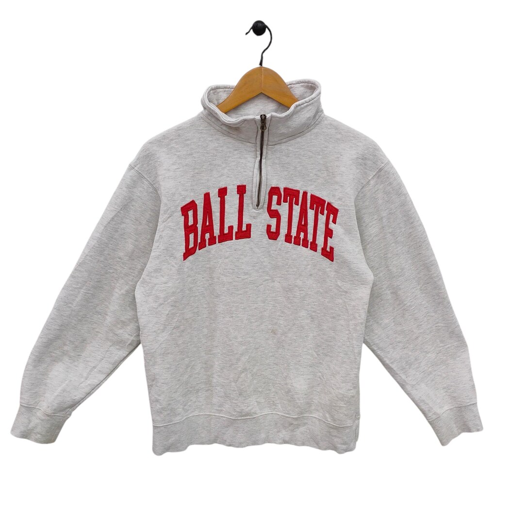 Vintage Ball State Sweatshirt , 90s Quarter Zip Sweater Heather Gray ...