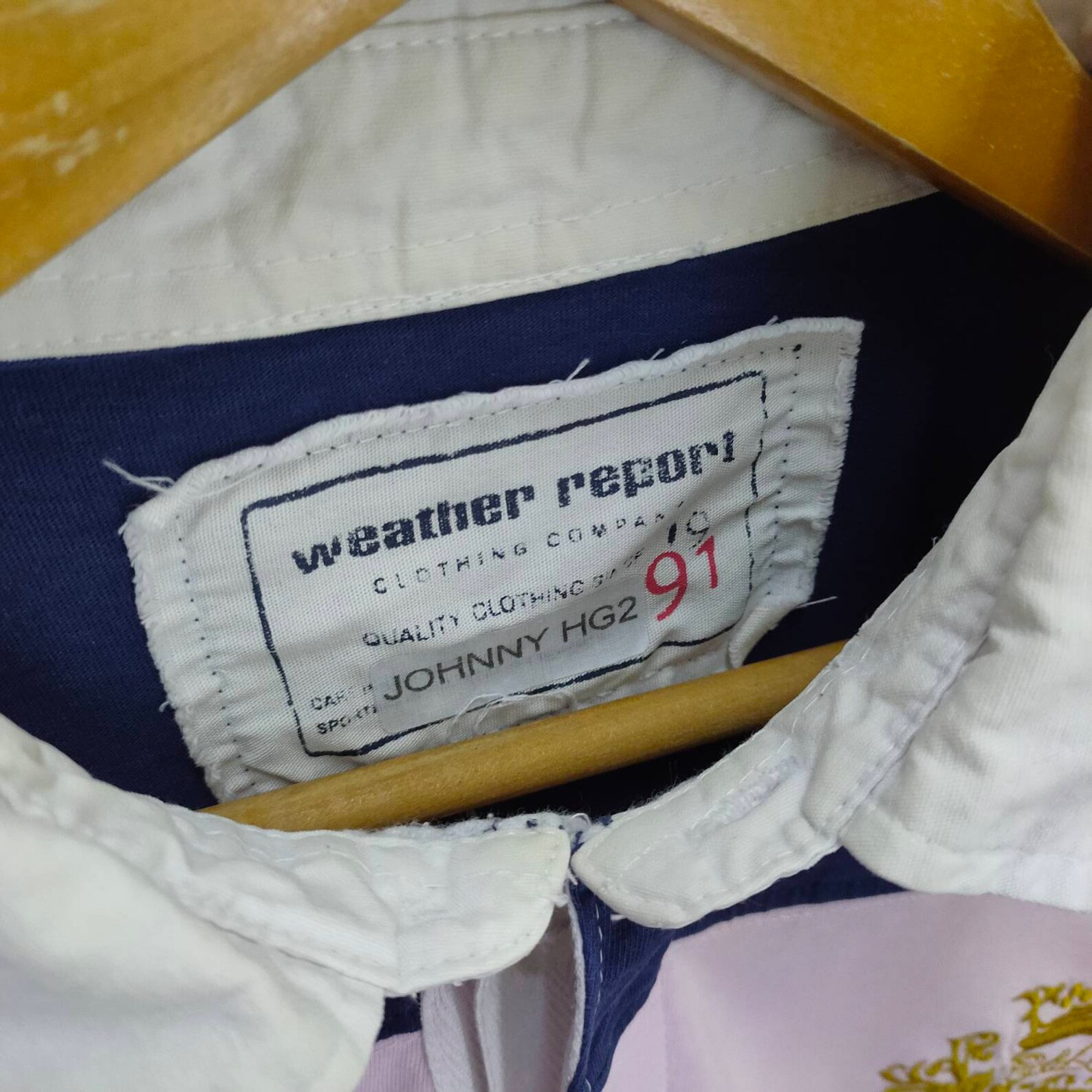 90s Weather Report Polo Shirt, Vintage Rugby, Classic Striped Shirt ...