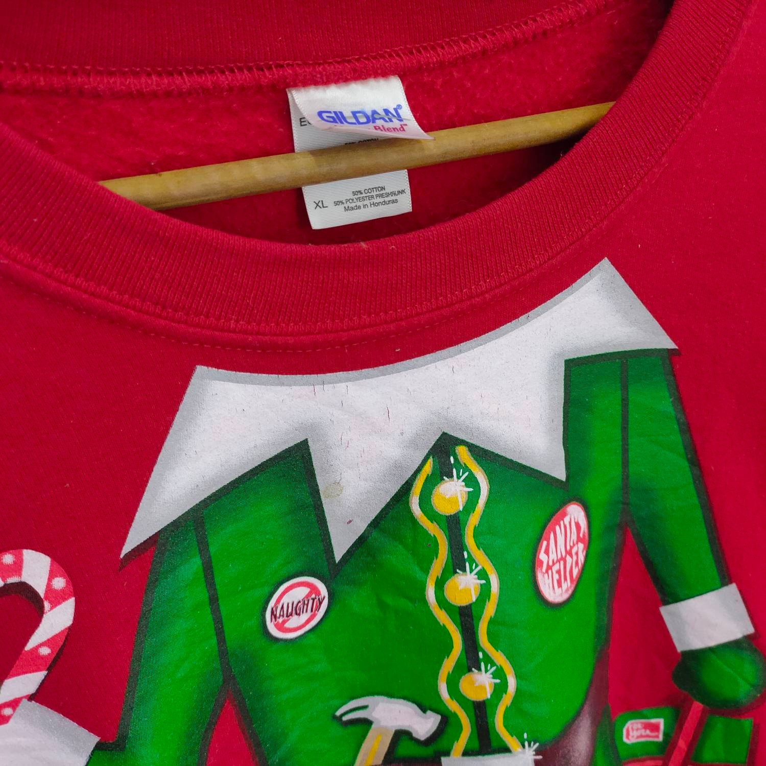 Y2K Christmas Sweatshirt X-large Vintage Santa Helper Sweater Jumper ...