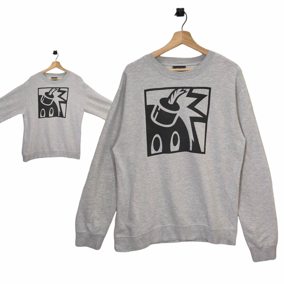 The Hundreds Black Logo Pullover Crewneck Sweatshirt Gray Sweater M - Etsy