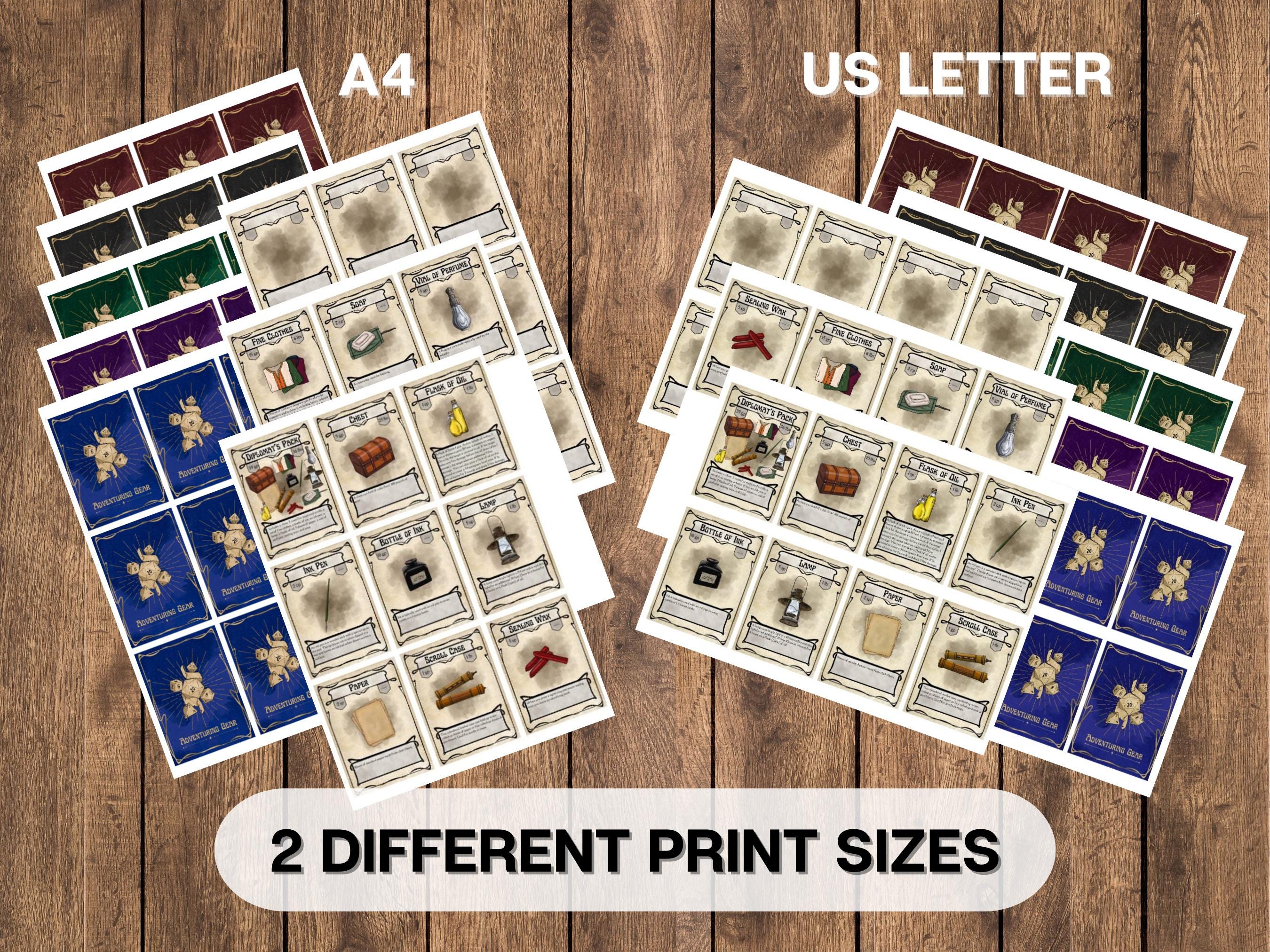 Dnd Diplomat's Pack Item Equipment Cards, Dungeons and Dragons ...