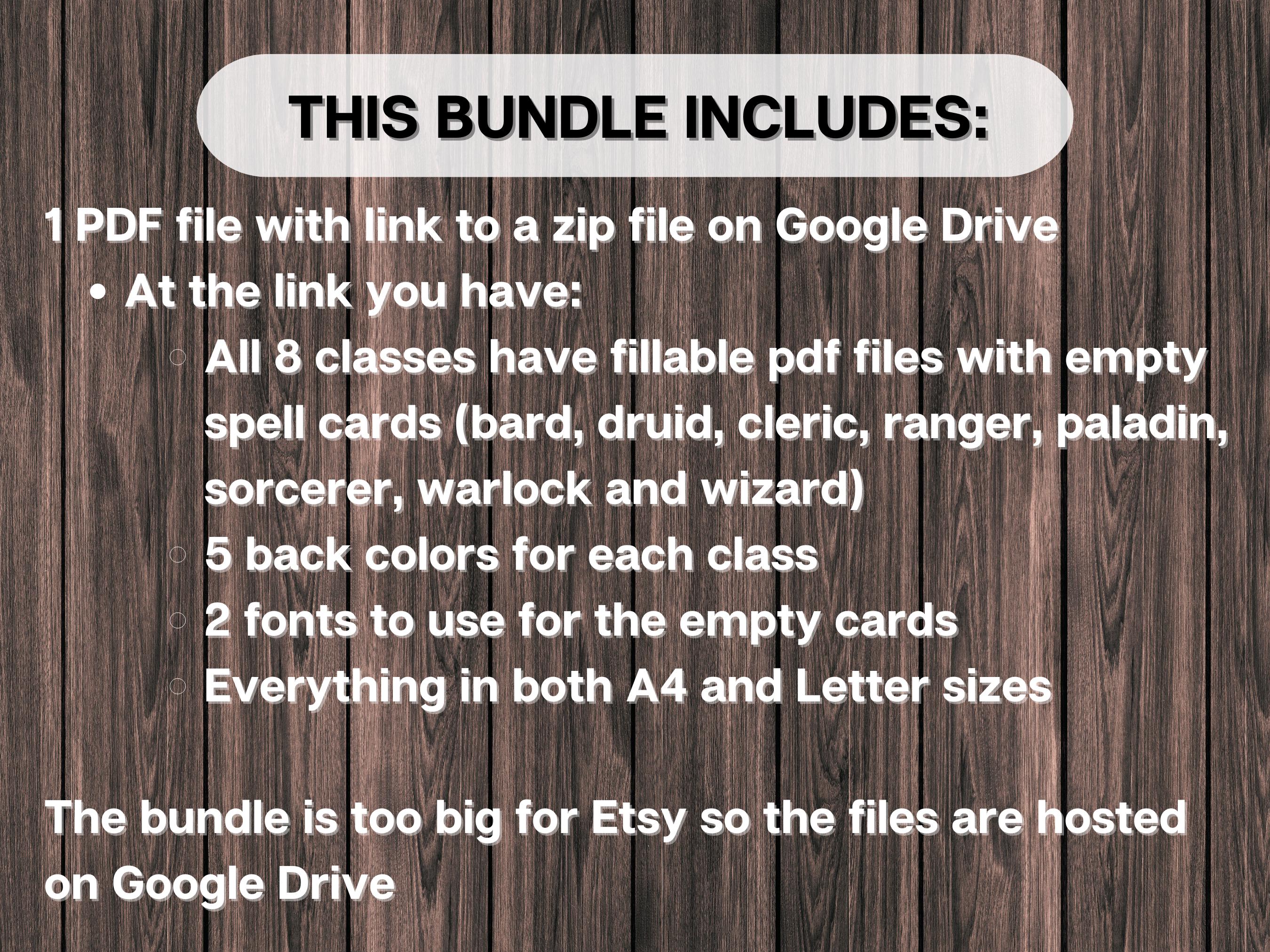 Dnd Empty Fillable Spell Cards Bundle, Dungeons and Dragons Printable ...