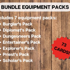 Dnd BUNDLE 7 Equipment Packs Item Cards, Dungeons and Dragons Printable ...