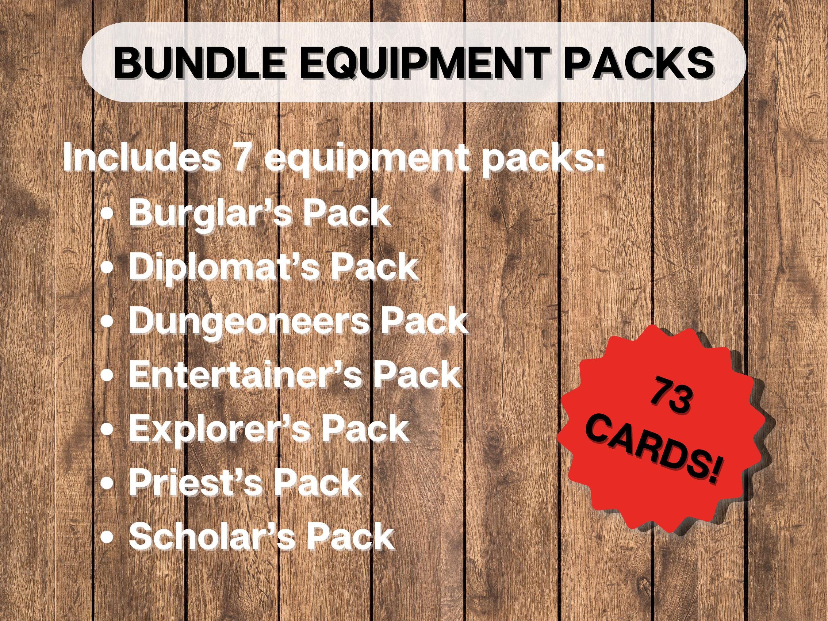 Dnd BUNDLE 7 Equipment Packs Item Cards, Dungeons and Dragons Printable ...