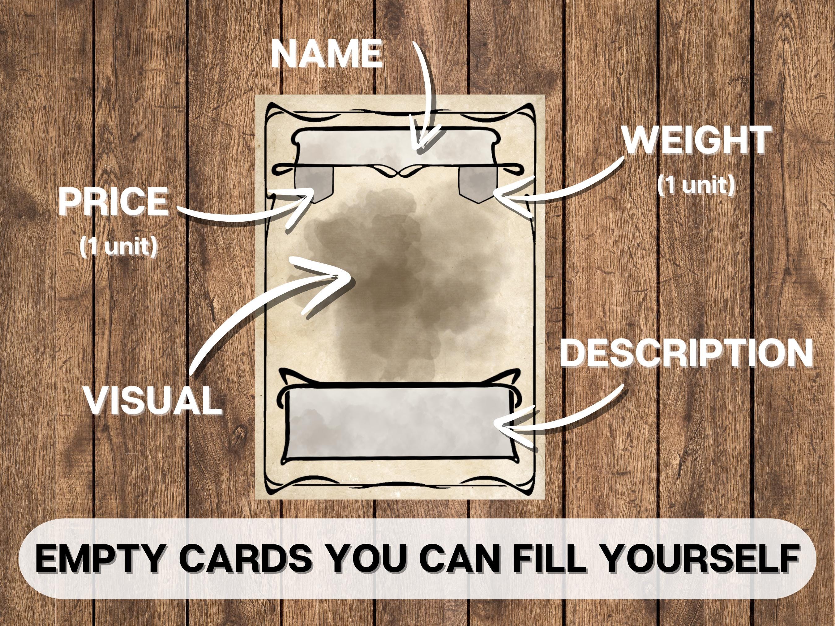 Dnd Gaming Sets Equipment Cards, Dungeons and Dragons Printable, D&D 5E ...