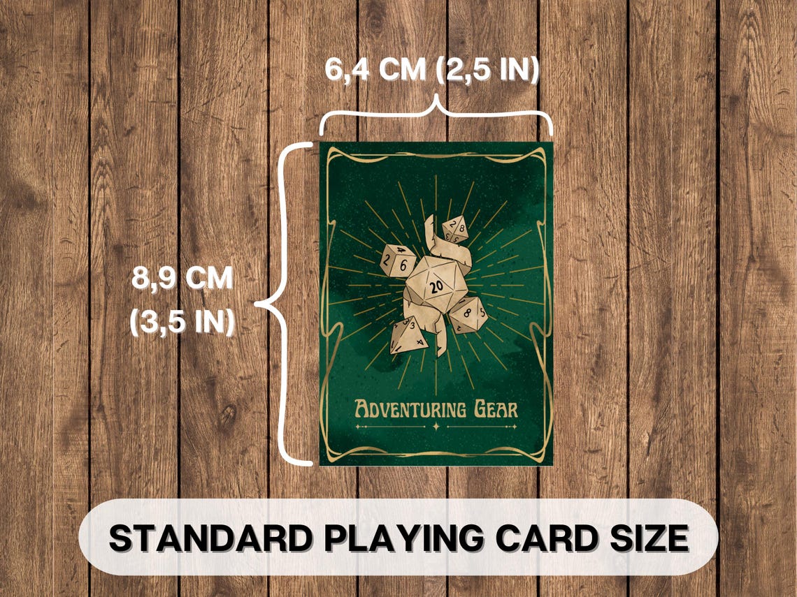 Dnd Dungeoneer's Pack Item Equipment Cards, Dungeons and Dragons ...